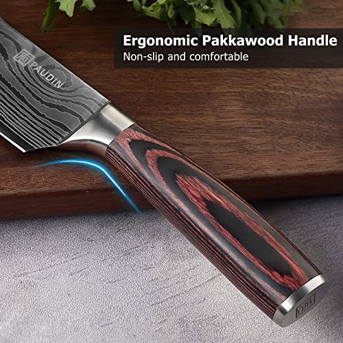 PAUDIN Chef Knife, 8 Inch High Carbon Stainless Steel Sharp Kitchen Knife with Ergonomic Handle, Gift Box for Family & Restaurant