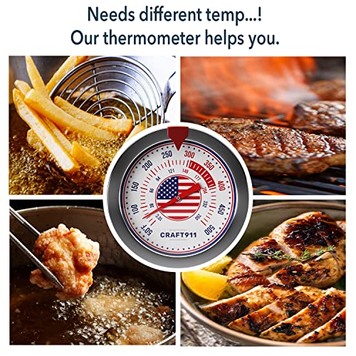 Candy Deep Fry Thermometer with Pot Clip - Candy Thermometer Very Accurate & Fast Read Food Thermometer | Mechanical Meat Thermometer for Grilling | Candle Making Thermometer | Baking Thermometer