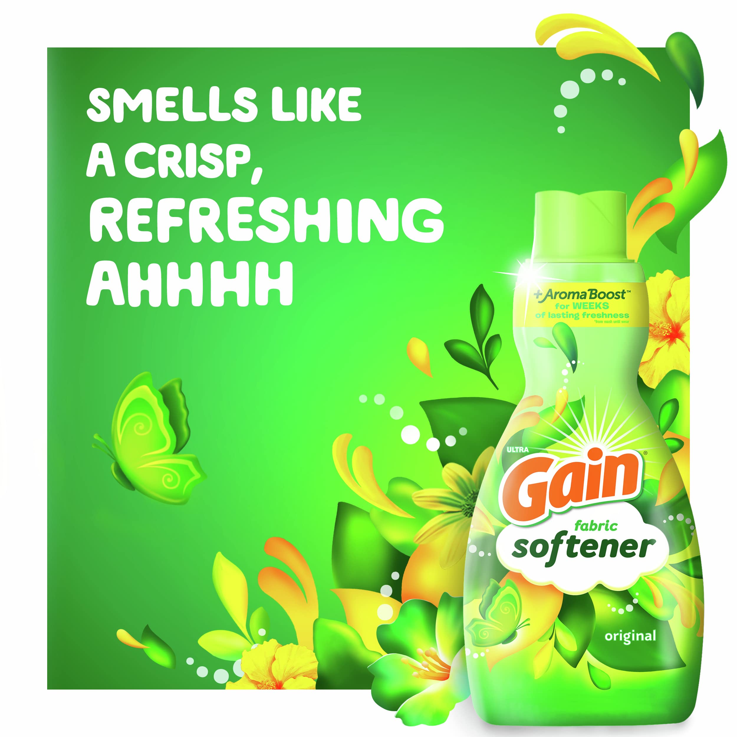 Gain Liquid Fabric Conditioner, Original Fabric Softener, 12 loads, 10 fl oz (Pack of 12)