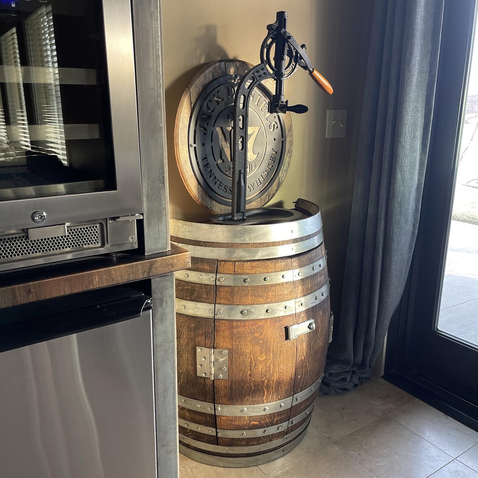 1/2 Wine Barrel Storage Cabinet