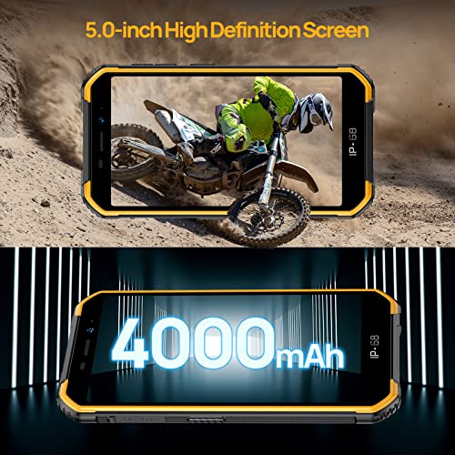 Ulefone Lasted Android 12 Unlocked Rugged Phone, Armor X6 Pro (2022 New) Rugged Smartphone, 8GB + 32GB, 128GB Extension 4000mAh, 5.0 inch, 13MP + 5MP, IP68 Waterproof Cell Phone, 4G Dual SIM- Black