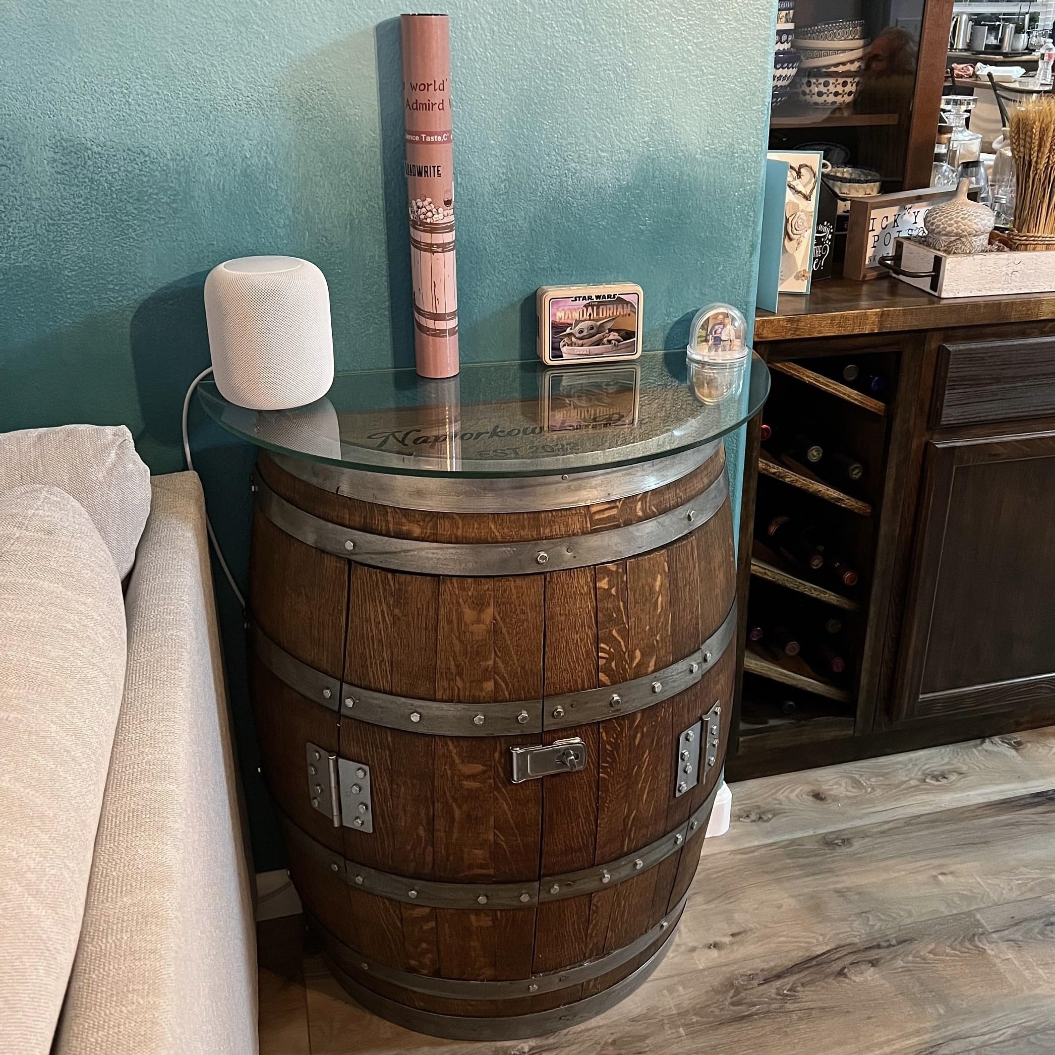 1/2 Wine Barrel Storage Cabinet