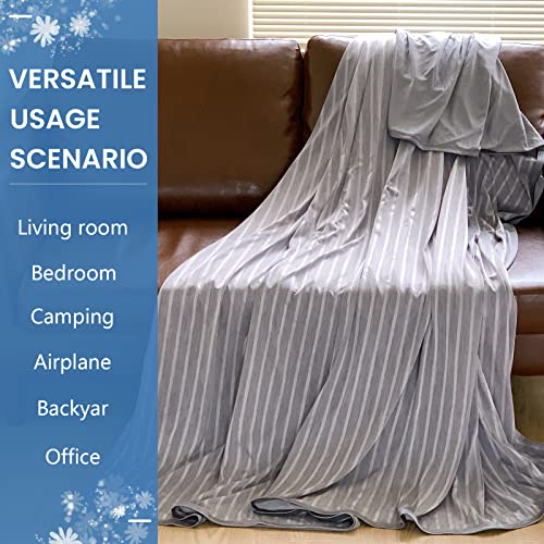 INGEROOM Cooling Blanket for Night Sweats Decorative - Stay Cool and Comfortable All Night Long, Cooling Blankets for Hot Sleepers,Lightweight Sofa Throw Blanket Grey Queen(90''x90'')