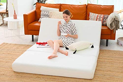 Daily Delight 8-Inch Gel Infused Memory Foam Tri-fold Mattress with Ultra Soft Removable Bamboo Cover (Queen),Plush