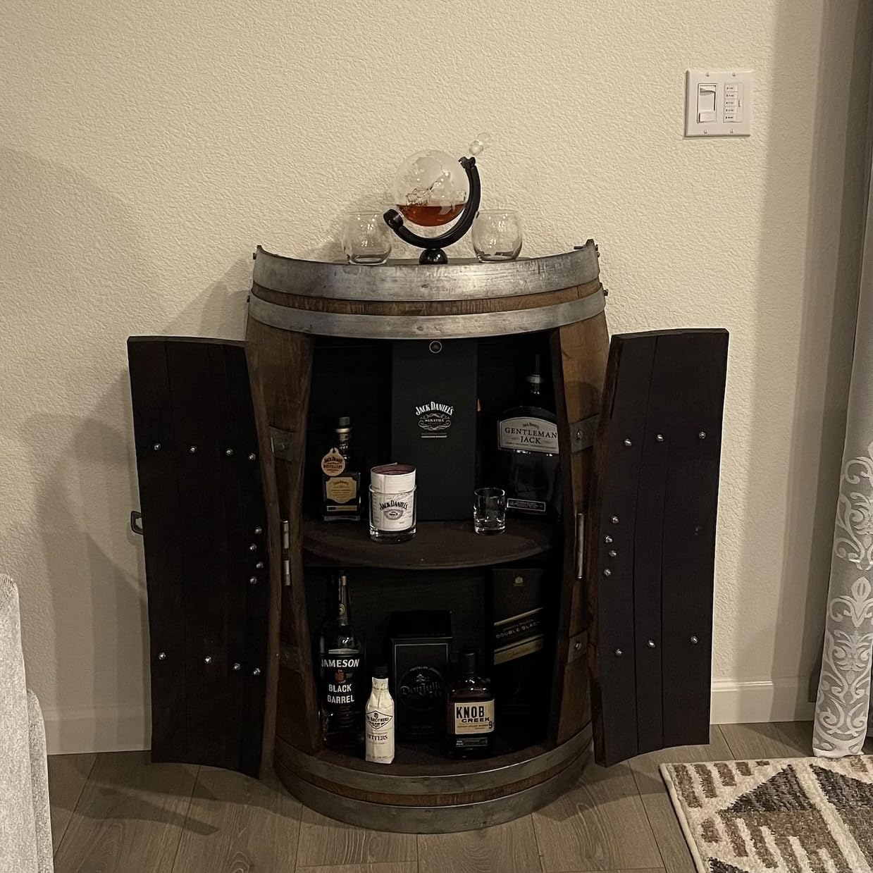 1/2 Wine Barrel Storage Cabinet