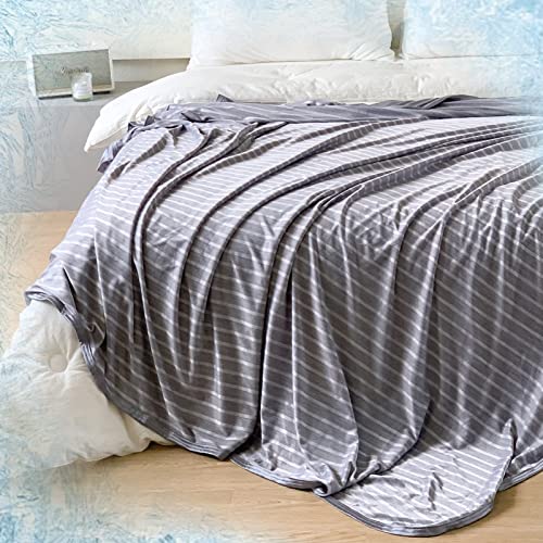 INGEROOM Cooling Blanket for Night Sweats Decorative - Stay Cool and Comfortable All Night Long, Cooling Blankets for Hot Sleepers,Lightweight Sofa Throw Blanket Grey Queen(90''x90'')