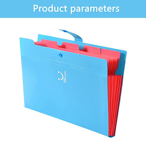 CLOUDIA Letter A4 Paper Expanding File Folder - Pockets Accordion Document Organizer (Light Blue)