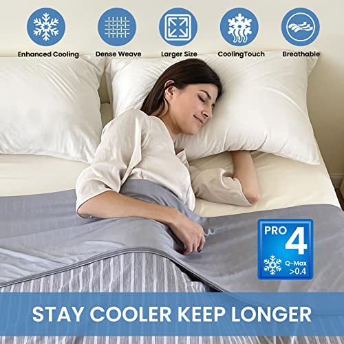 INGEROOM Cooling Blanket for Night Sweats Decorative - Stay Cool and Comfortable All Night Long, Cooling Blankets for Hot Sleepers,Lightweight Sofa Throw Blanket Grey Queen(90''x90'')