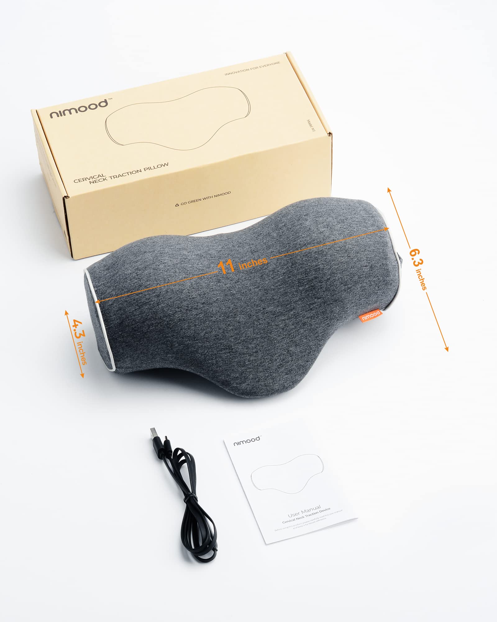 nimood Neck Stretcher, Cervical Neck Traction Device, Neck Hump Corrector with Graphene Heating, Neck and Shoulder Relaxer for TMJ Neck Pain Relief, Muscle Relax, Spine Alignment Relax Gifts for Bed