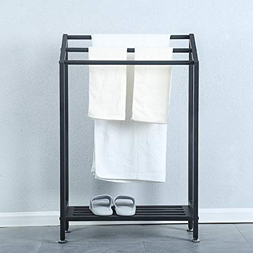 Womio Free Standing 3 Tier Metal Towel Rack,Metal Towel Bathroom Rack 3 Bars