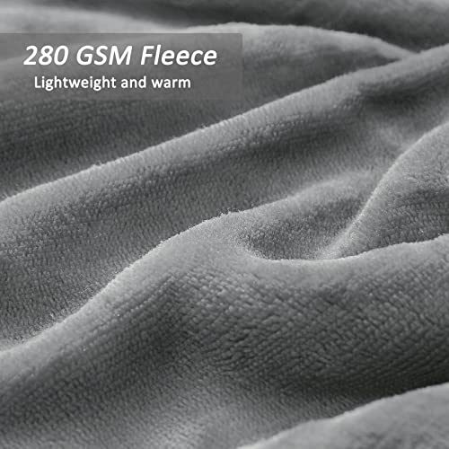 Comaza Flannel Fleece Throw Blanket- Lightweight Extra Soft & Cozy Bed Blanket Microfiber Flannel Fuzzy Blanket for Couch and Sofa.(Grey,90x90 inches)