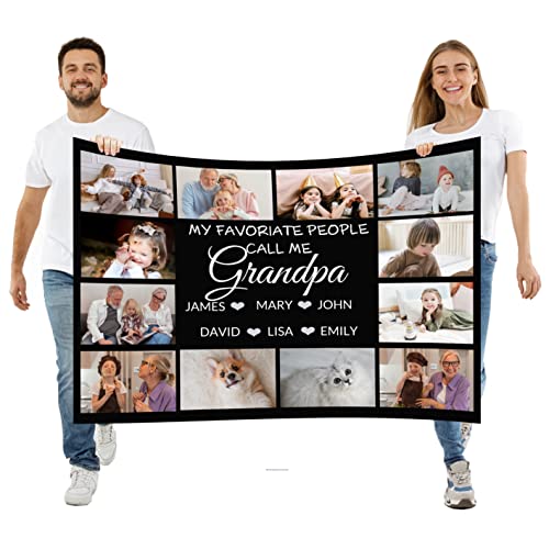 Custom Fleece Blanket with Picture Personalized Blanket Throw with Photo Name Customized Graudation Gift for Student 12 Photos Collage (120x150cm)