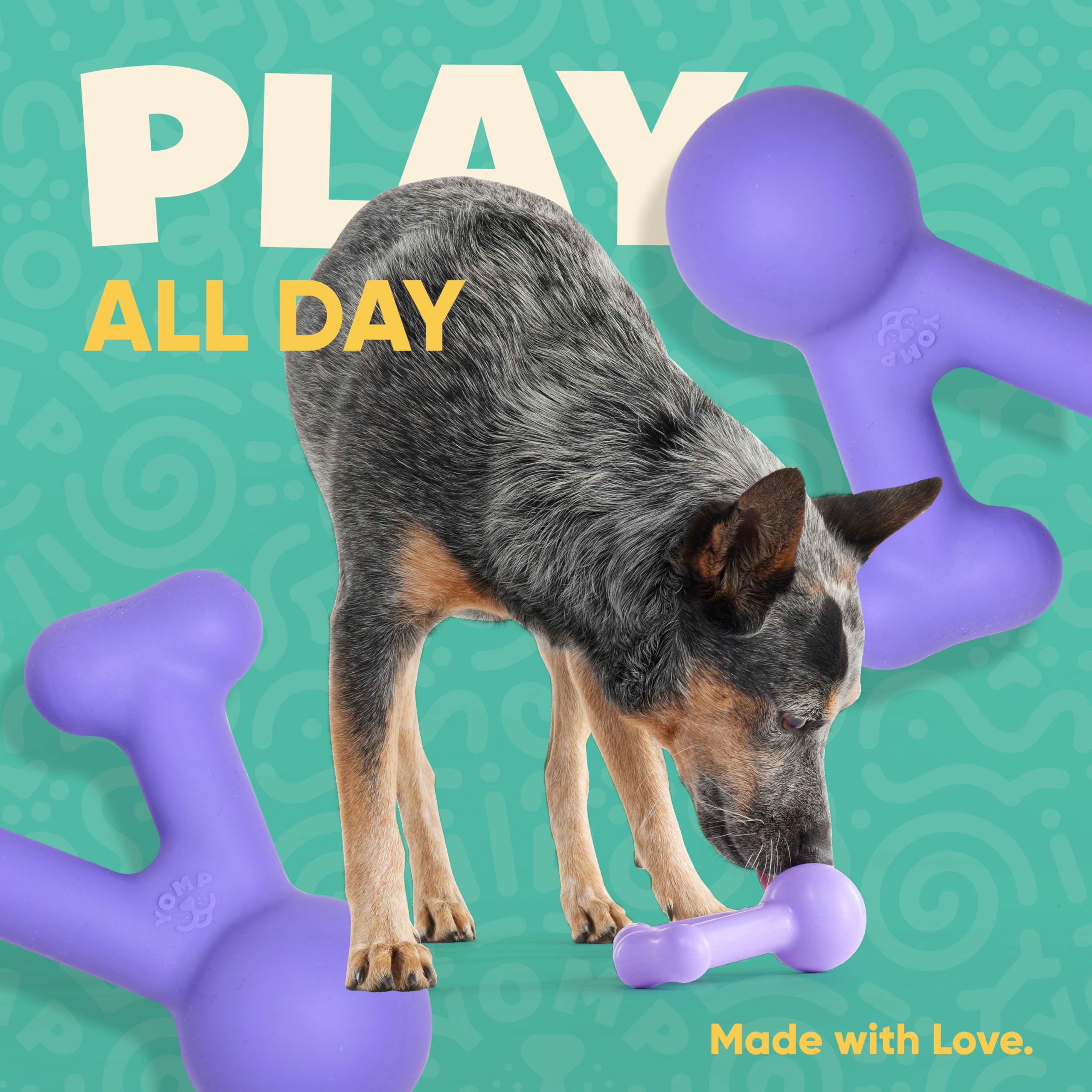 Yomp FunnyBone Wish Bone Dog Chew Toy β Interactive Teething Toy for Puppies, Soft, and Medium Chewers β Pet-Safe, Non-Toxic Silicone Chew Bone
