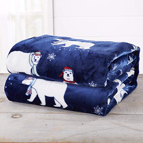 Great Bay Home Luxuriously Soft Velvet Plush, King Holiday Throw Blanket | Christmas Throw for Sofa and Bed | Cozy and Warm Plush Throw Blanket | Holiday Blankets and Throws