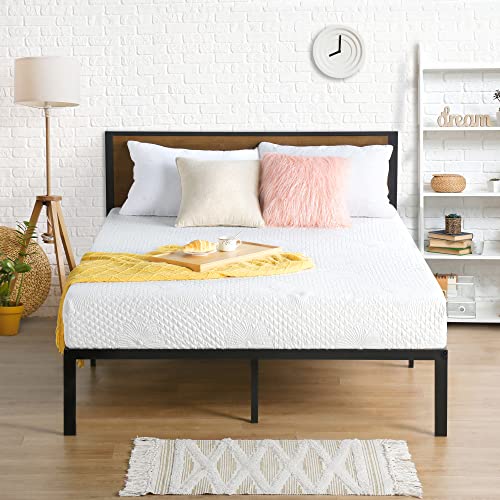 Olee Sleep 14 inch Metal Platform, Twin, Black, Anti Slip, Sturdy Construction & 6 inch Ventilated Multi Layered Memory Foam Mattress