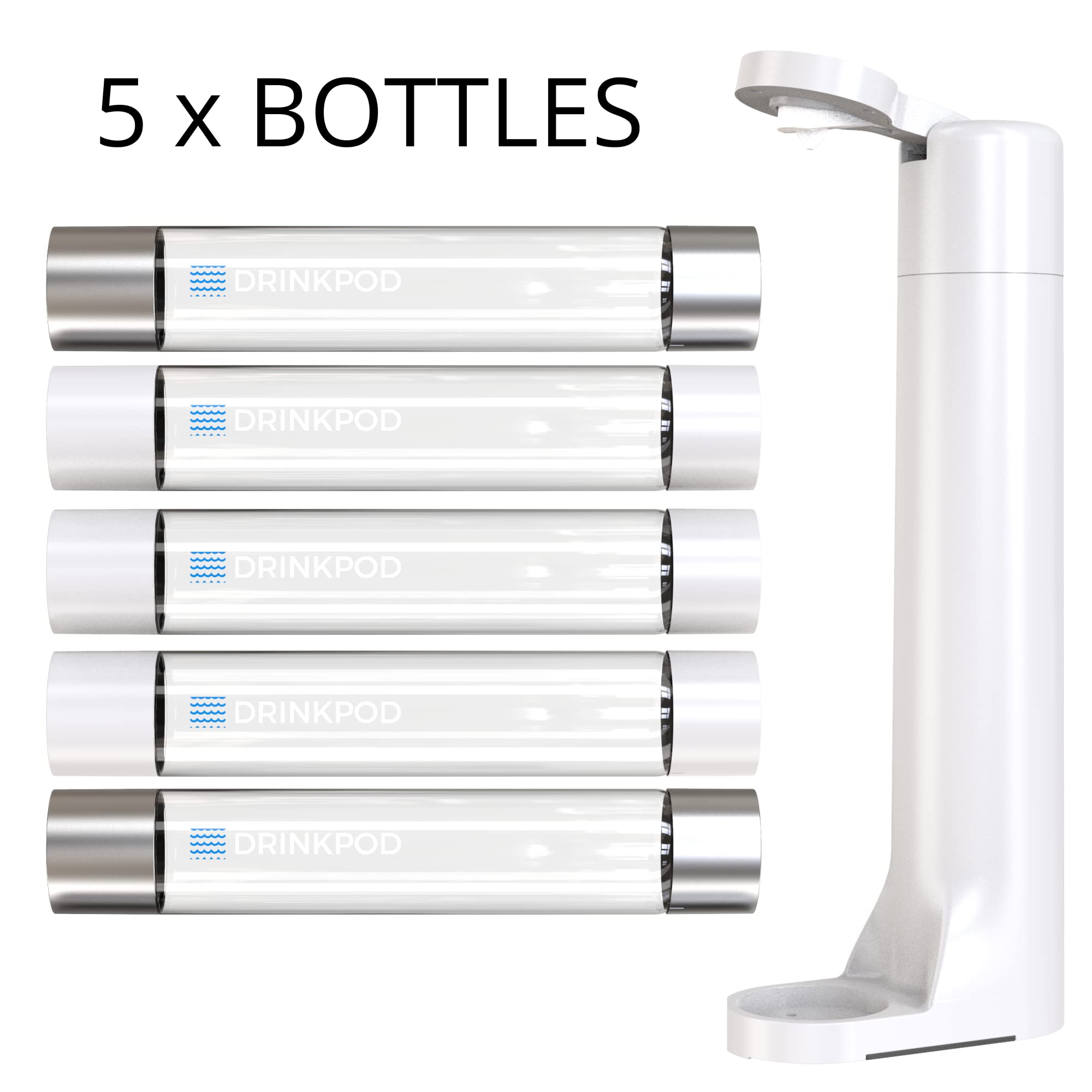 Limited Edition Fizzpod Sparkling Soda Maker With 5 One Liter Bottles Included. Carbonates Any Beverage (DPFZPOD1K2C_WS)