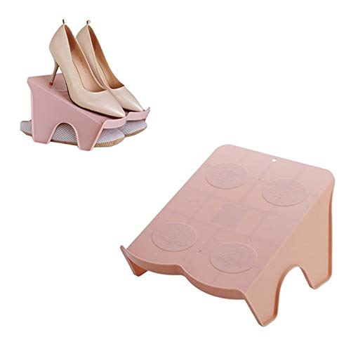 LKH Shoe Slots Space Saver ▏Closets Shoe Organizer | Shoe Slots Organizer ▏ Shoe Storage | Shoe Slots ▏8 Pcs Pack (Color : Pink)