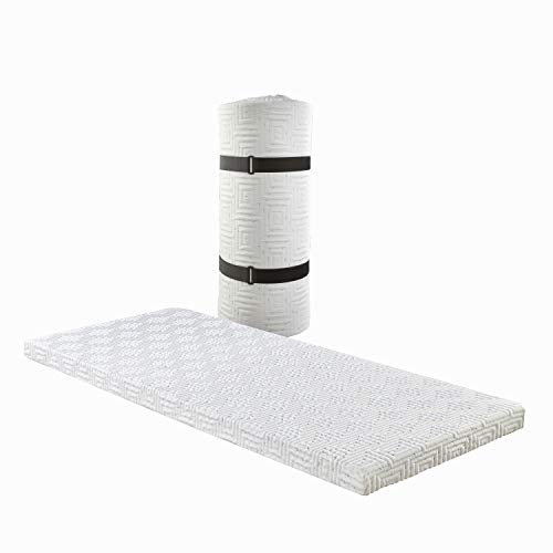 Nautica Home Guest Bed, 2.5" Cool Soothing Gel Infused Foam Lounger Mattress, Ultra-Plush with a Quilted Cover and Air Flow Technology (Twin, Roll-N-Store)