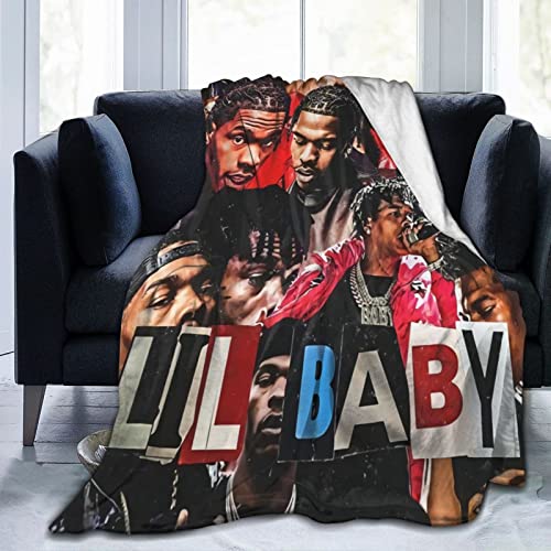 Lil Rapper Baby Band Throw Blanket Soft Cozy Flannel Blankets Decor for Bed Couch Living Room Travel Outdoor 40"X30"