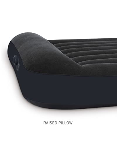INTEX 64147ED Dura-Beam Standard Pillow Rest Air Mattress: Fiber-Tech β Full Size β Built-in Electric Pump β 10in Bed Height β 600lb Weight Capacity
