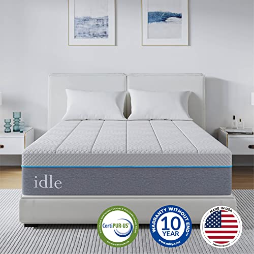 14 Inch King Cooling Mattress, Cooling Gel Memory Foam Mattress in a Box, CertiPUR-US Certified Made in USA, Medium Double Firm Mattress for Pressure Relief, White