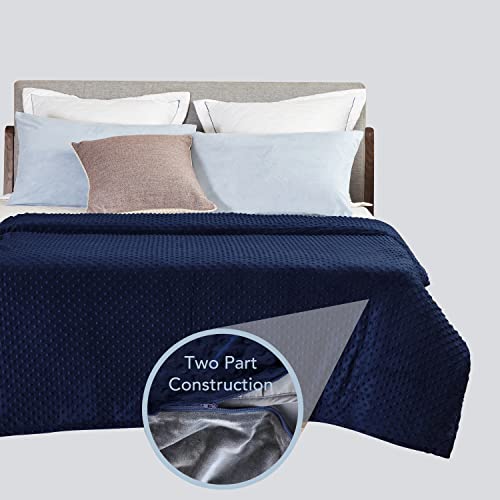 ART DEMO Home Weighted Blanket Heavy Hugging Warm Blanket, with Removable Cover, 12lb, Twin Size Bed 48''Ă72'' for Individual Between 110-140 lbs, Navy (WB-TWIN-NV-12LB)