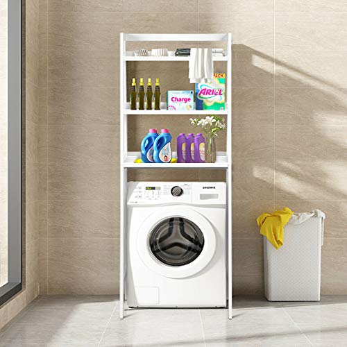 DORTALA 3-Shelf Over-The-Toilet Storage Rack, Free Standing Bathroom Organizer, Multifunctional Bathroom Space Saver, Long-Lasting & Lightweight Deign, Stylish Look Fit Any Room, White