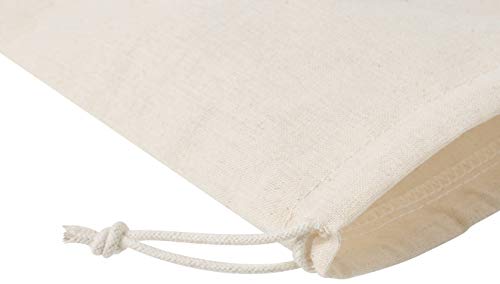 100 Percent Cotton Muslin Drawstring Bags 12-Pack For Storage Pantry Gifts (5 x 7 inch - 12 pack, Beige)