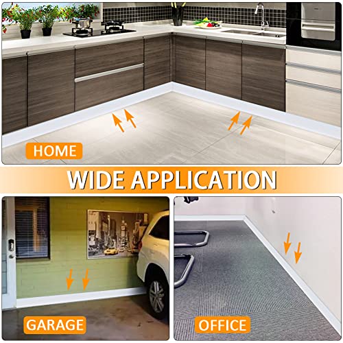 Vinyl Wall Base 4" Vinyl Baseboard Molding Flexible Vinyl Floor Base with 1" Crease Rubber Base Molding for Wall Easy to Install Use to Cover Wall Crevice (5" Wide x 59.1' Long, White)
