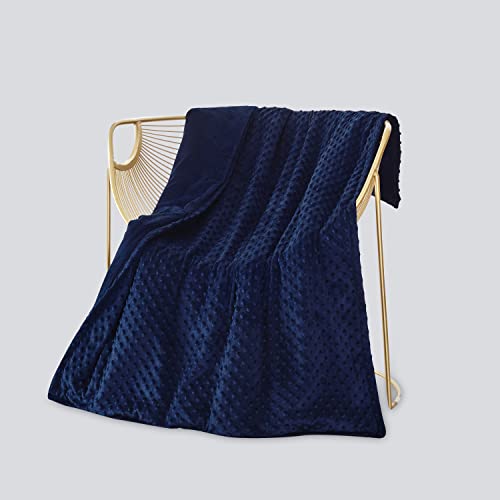 ART DEMO Home Weighted Blanket Heavy Hugging Warm Blanket, with Removable Cover, 12lb, Twin Size Bed 48''Ă72'' for Individual Between 110-140 lbs, Navy (WB-TWIN-NV-12LB)