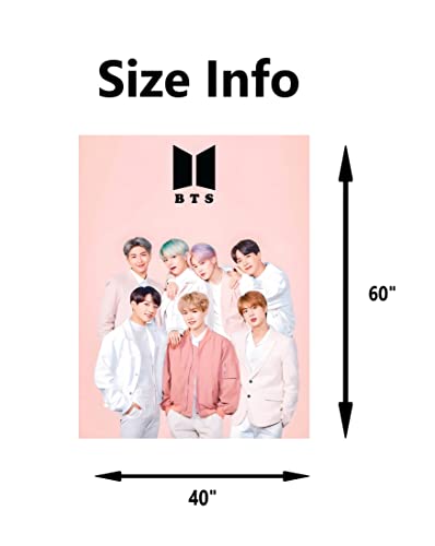 BTS Merchandise Kpop Throw Blanket | BTS Merch Fuzzy Soft Fleece Blanket | 4 Different BTS Blanket Designs (60”x40”)