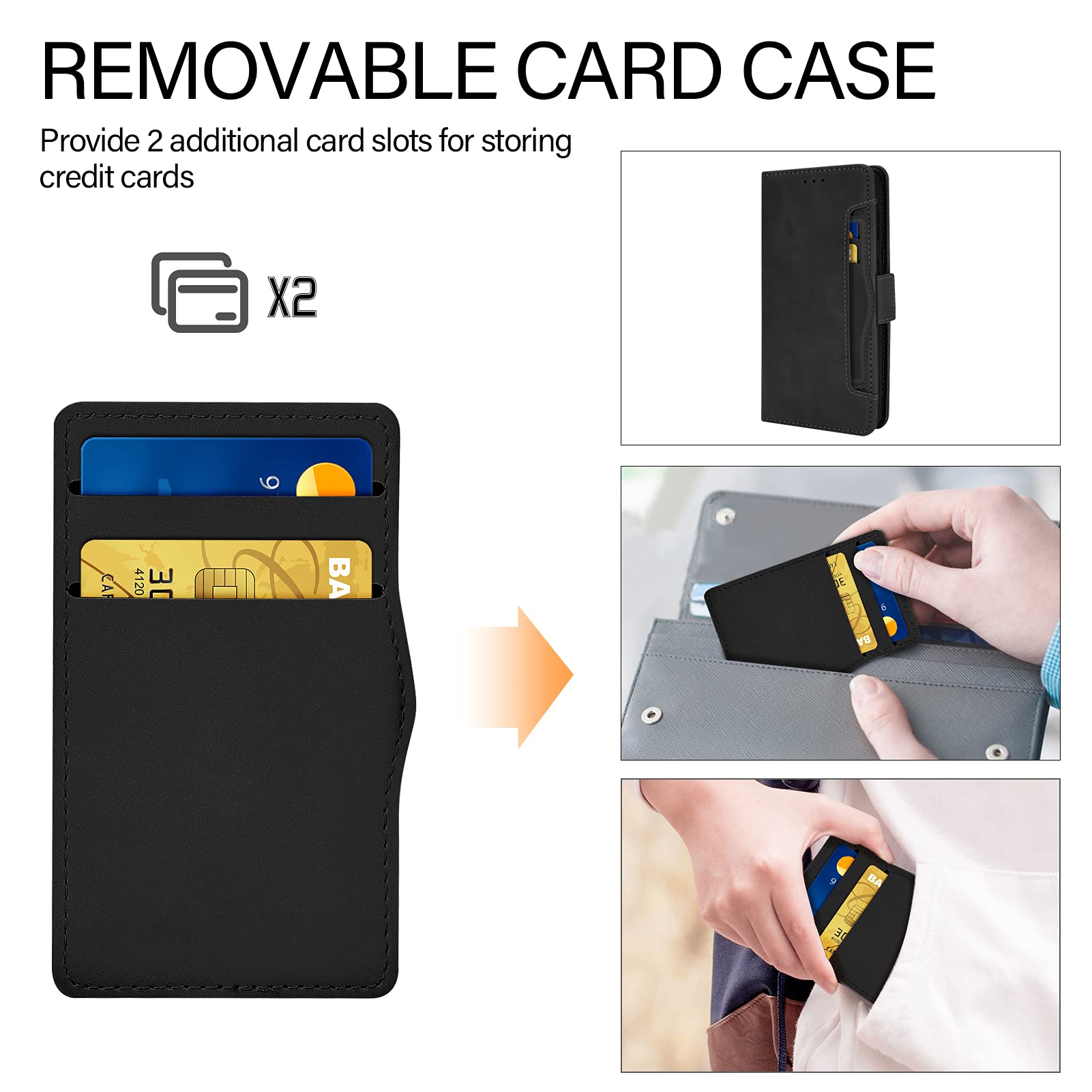 FYY Wallet Case for iPhone 14 Pro Max 6.7", PU Leather iPhone 14 Pro Max Case Wallet with Card Holder, iPhone 14 Promax Wallet Case with Stand and Note Pocket, iPhone 14 Pro Max 5G Leather Case Black