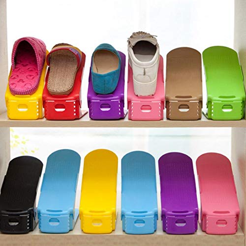 Msheng Adjustable Simple Double - Layer Plastic Integrated Shoe Rack Shoe Holder Household Power Saving Shoe Storage Rack 05
