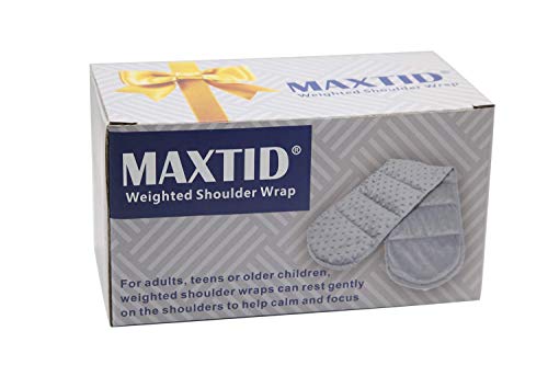 MAXTID Weighted Lap Blanket 39in x 23in 8 Lbs + Weighted Shoulder Wrap 2 lbs