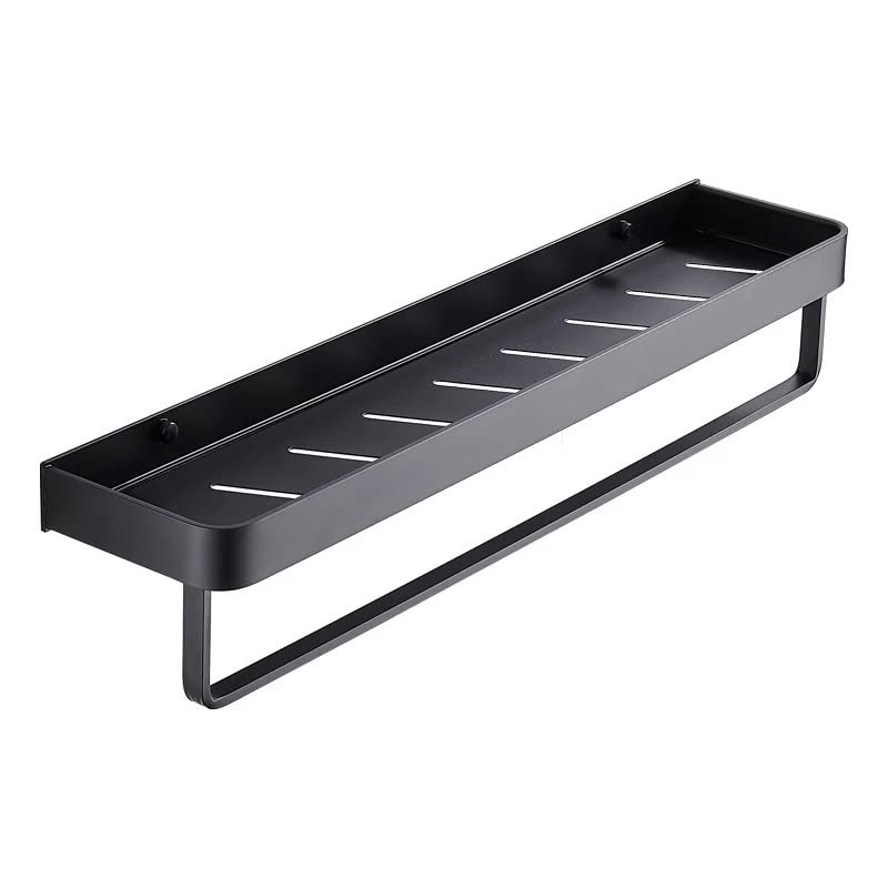 NEYSTYP Bathroom Shelves,Aluminum Wall Shelf Shower Organizer With Towel Bar,Adhesive or Drilling 2-In-1 Installation,12X5 Inches Shower Caddy - Gray (12 in)