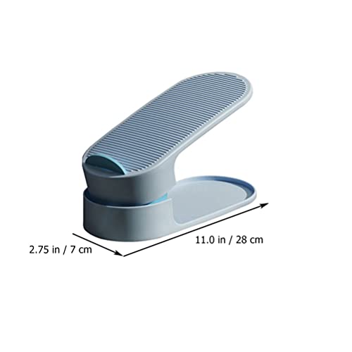BESPORTBLE Shoe Slots Organizer Adjustable Shoe Stacker Double Deck Free Standing Shoe Rack Holder Closet Space Saver Storage Units for Easy Shoes Storage Display Blue Vertical Shoe Rack