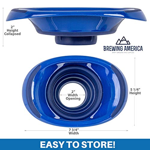 Kitchen Canning Funnel β Collapsible Silicone Food Funnel for Wide Mouth and Regular Mason Jars β Flexible Use for Coffee, Liquid, Jam, Cooking, Baking, Crafts - Blue