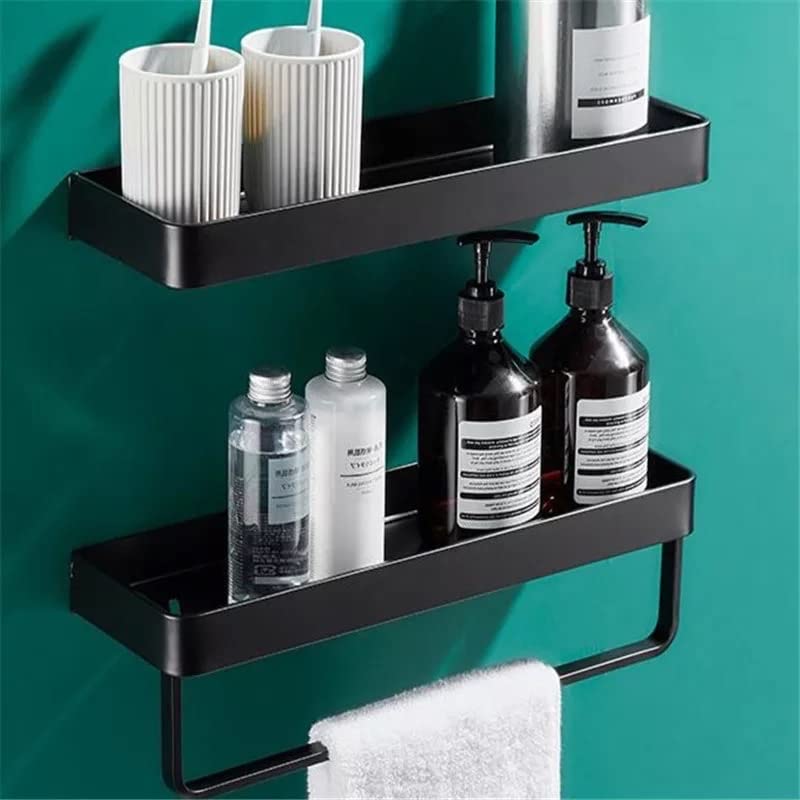 NEYSTYP Bathroom Shelves,Aluminum Wall Shelf Shower Organizer With Towel Bar,Adhesive or Drilling 2-In-1 Installation,12X5 Inches Shower Caddy - Gray (12 in)