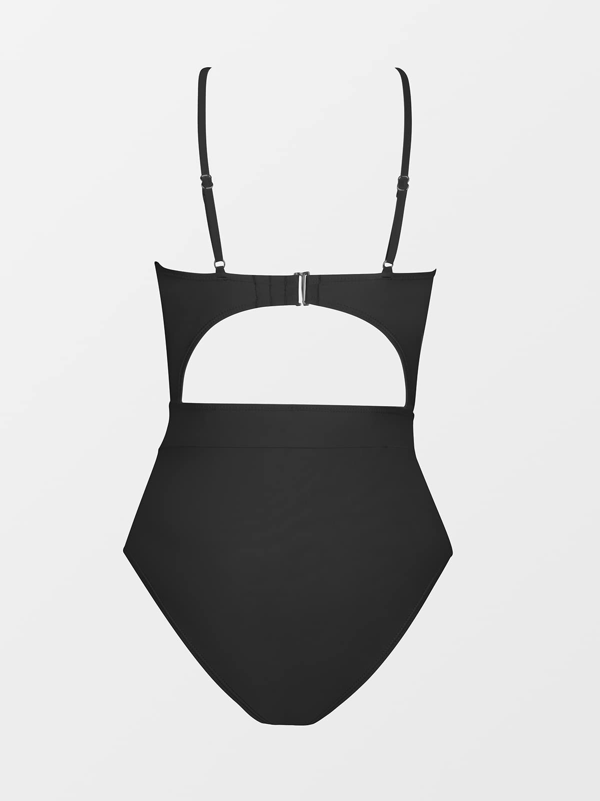 CUPSHE Women's One Piece Swimsuit Plunge Neckline Cutout Criss Cross Bathing Suit Black M