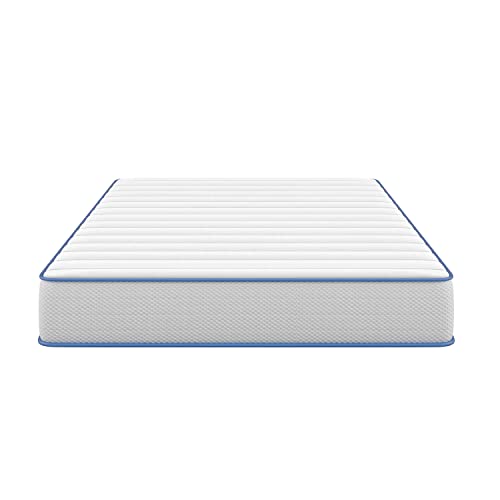 Nautica Home, 6" Relieve Innerspring Hybrid Mattress, Quilted Memory Foam Cover, High Density Comfort Latex Foam Layer with Bonnell Support Coil Springs Base, Size Full, White