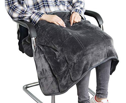MAXTID Weighted Lap Blanket 39in x 23in 8 Lbs + Weighted Shoulder Wrap 2 lbs