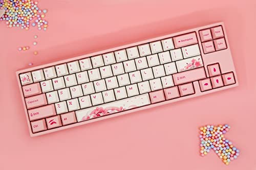 Varmilo Ducky x Miya Mac Pro Sakura R2 White LED 65% Double Shot PBT Mechanical Keyboard (Cherry MX Silent Red)