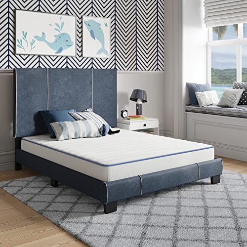 Nautica Home, 6" Relieve Innerspring Hybrid Mattress, Quilted Memory Foam Cover, High Density Comfort Latex Foam Layer with Bonnell Support Coil Springs Base, Size Full, White