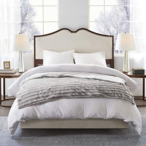 Beautyrest Duke Weighted Adult, Faux-Fur, Glass Beads Filling, and Removable Cover Calming Heavy Blankets, 60x70-18lbs, Grey