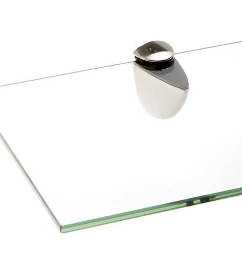 Spancraft Glass Kingbird Bent Glass Shelf, Brushed Steel Bracket, 8 x 32