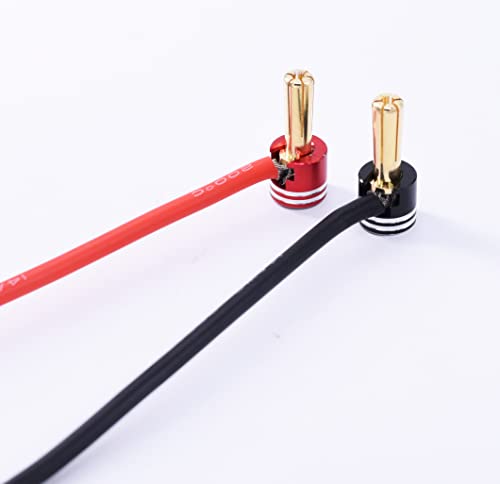 AEI Hobby 2Pcs Heatsink Bullet Plug Grips with 4mm 5mm 4-5mm Bullets (Black/Red) (4-5mm Bullets)
