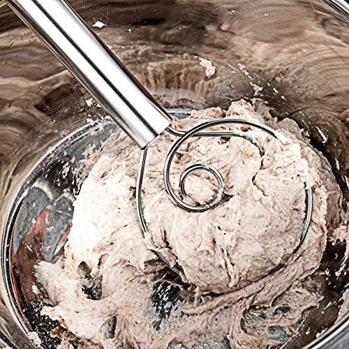 Jillmo Danish Dough Whisk, 12inch Stainless Steel Whisk