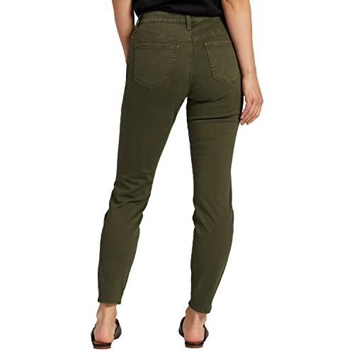 JAG Jeans Women's Cecilia Mid Rise Skinny Pants, Olive, 12