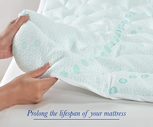3-Zone Cooling Queen Mattress Pad, Quilted Mattress Pad Queen Size, Deep Pocket Fits 8-20 Inch Mattress