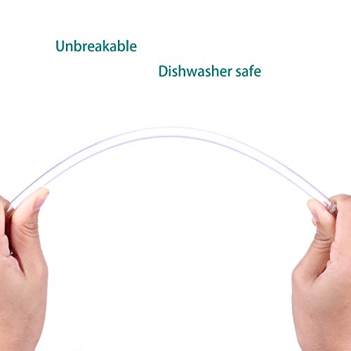 Dakoufish 12" Long Clear Reusable Tritan Replacement Drinking Straws for 40 oz,30 oz & 24 oz Mason Jar,Tumblers, Set of 12 with Cleaning Brush (12inch,Clear)